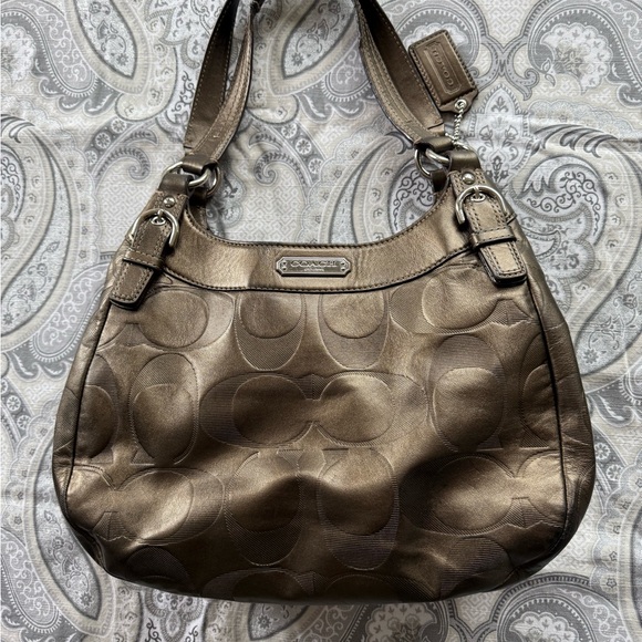 Coach | Bags | Coach Metallic Brown Shoulder Bag | Poshmark
